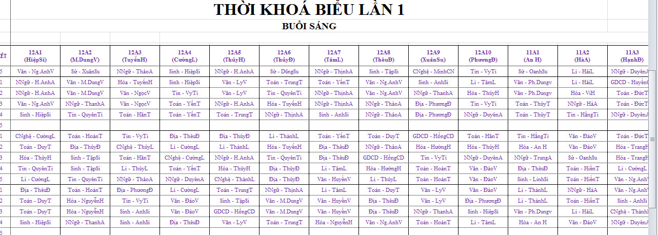Thơi khóa biểu điều chỉnh lần 3/2022, TKB thể dục quốc phòng áp dụng từ ...